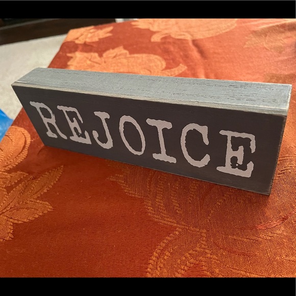Accents | Brand New Wooden Sign Says Rejoice | Poshmark